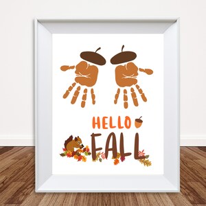 Fall Handprint Art, Acorn Handprint Craft, Preschool Activity for ...