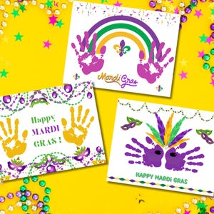 Mardi Gras Handprint Craft, Mardi Gras Handprint Art, Printable ...