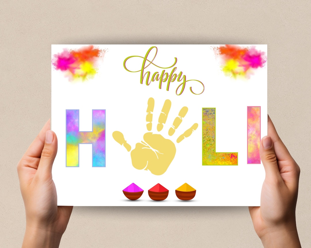 Holi Handprint Craft, Holi Handprint Keepsake, Preschool Handprint Art ...