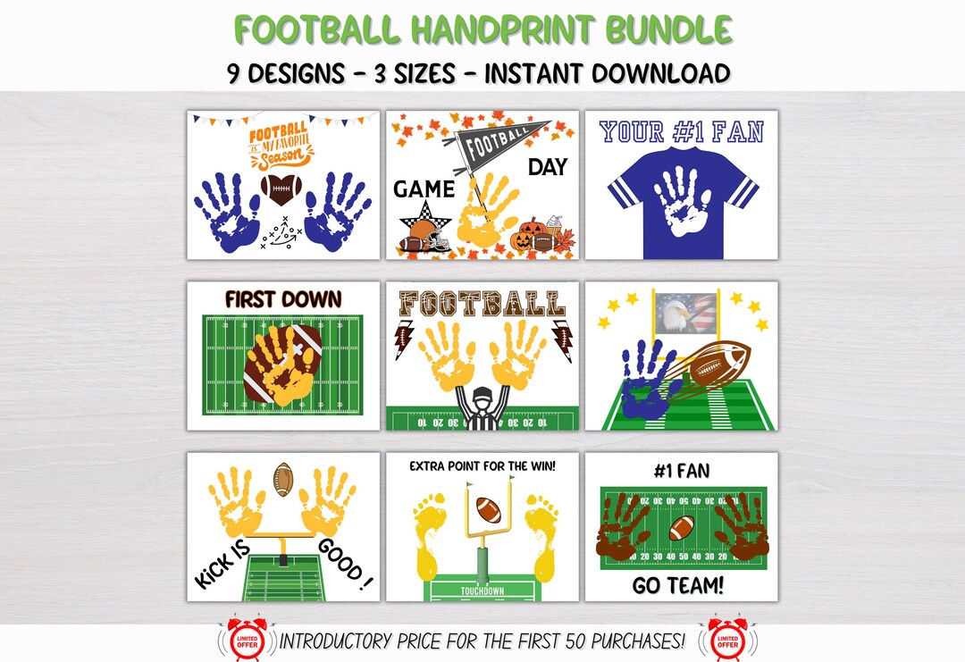 Football Handprint Craft, Fall Handprint Art, Daycare Printable ...