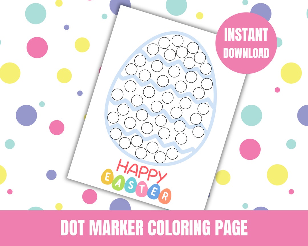 Easter Dot Marker Coloring Page for Preschoolers. Easter Egg Activity ...