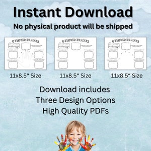 5 Finger Prayer Handprint Art, Sunday School Activity, Grow in Christ ...
