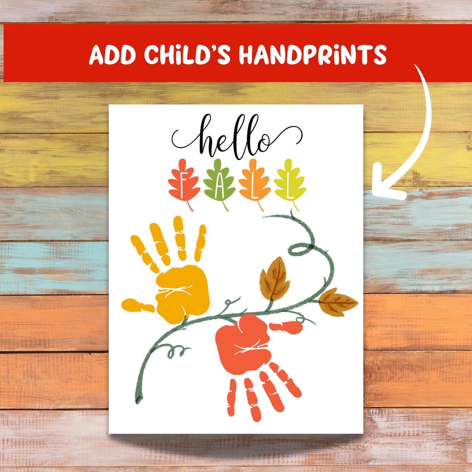 Fall Handprint Art, Leaf Handprint Craft, Preschool Activity for Babies ...