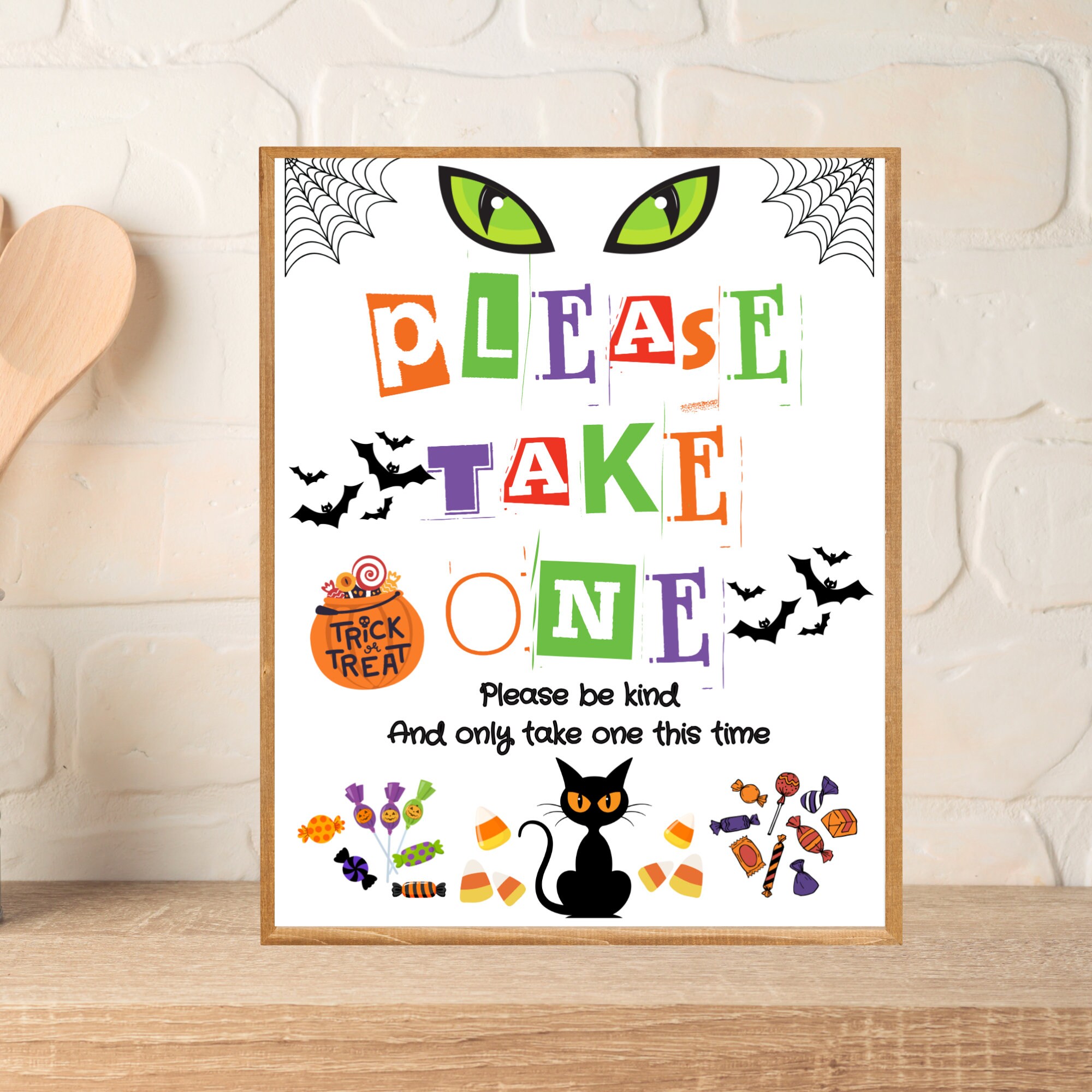 Halloween Candy Sign, "please Take One" Sign, Halloween Decor ...