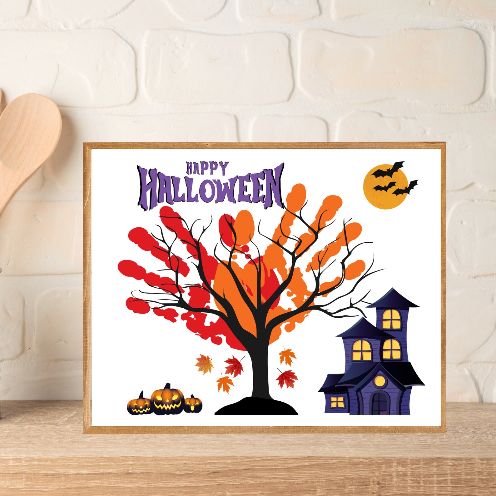 Halloween Handprint Art, Handprint Craft, Halloween Preschool Activity ...