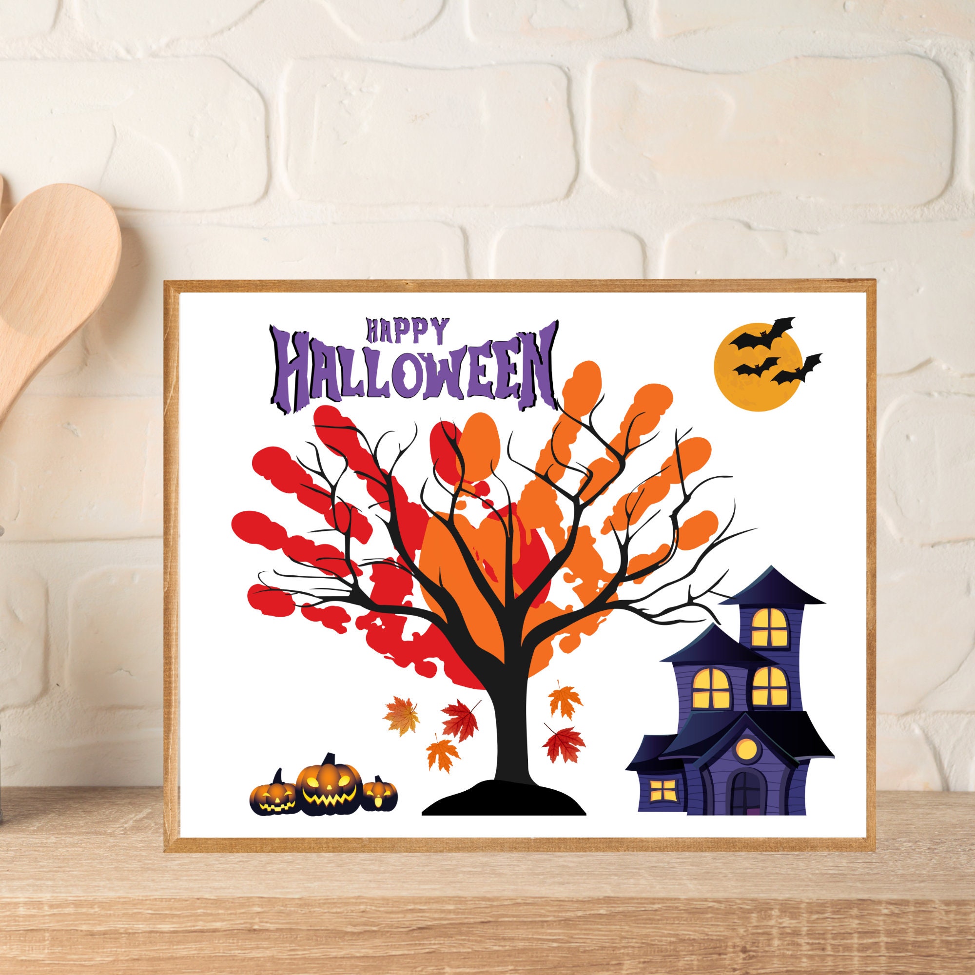 Halloween Handprint Art, Handprint Craft, Halloween Preschool Activity ...