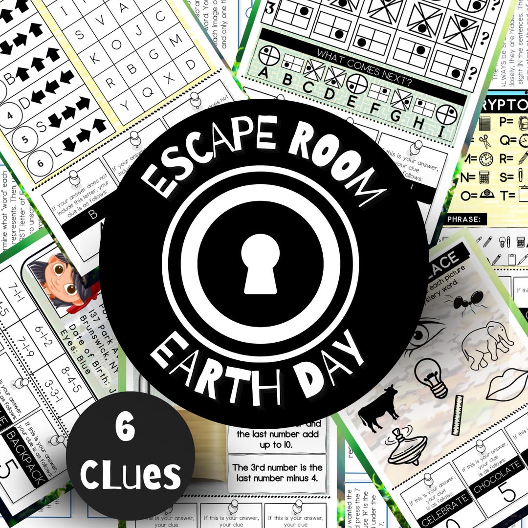 Earth Day Escape Room for Kids, Printable Escape Room Kit, Earth Day ...