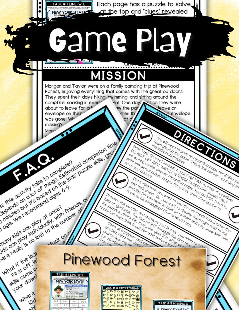 Camping Escape Room for Kids, Printable Escape Room Kit, Camping Escape ...