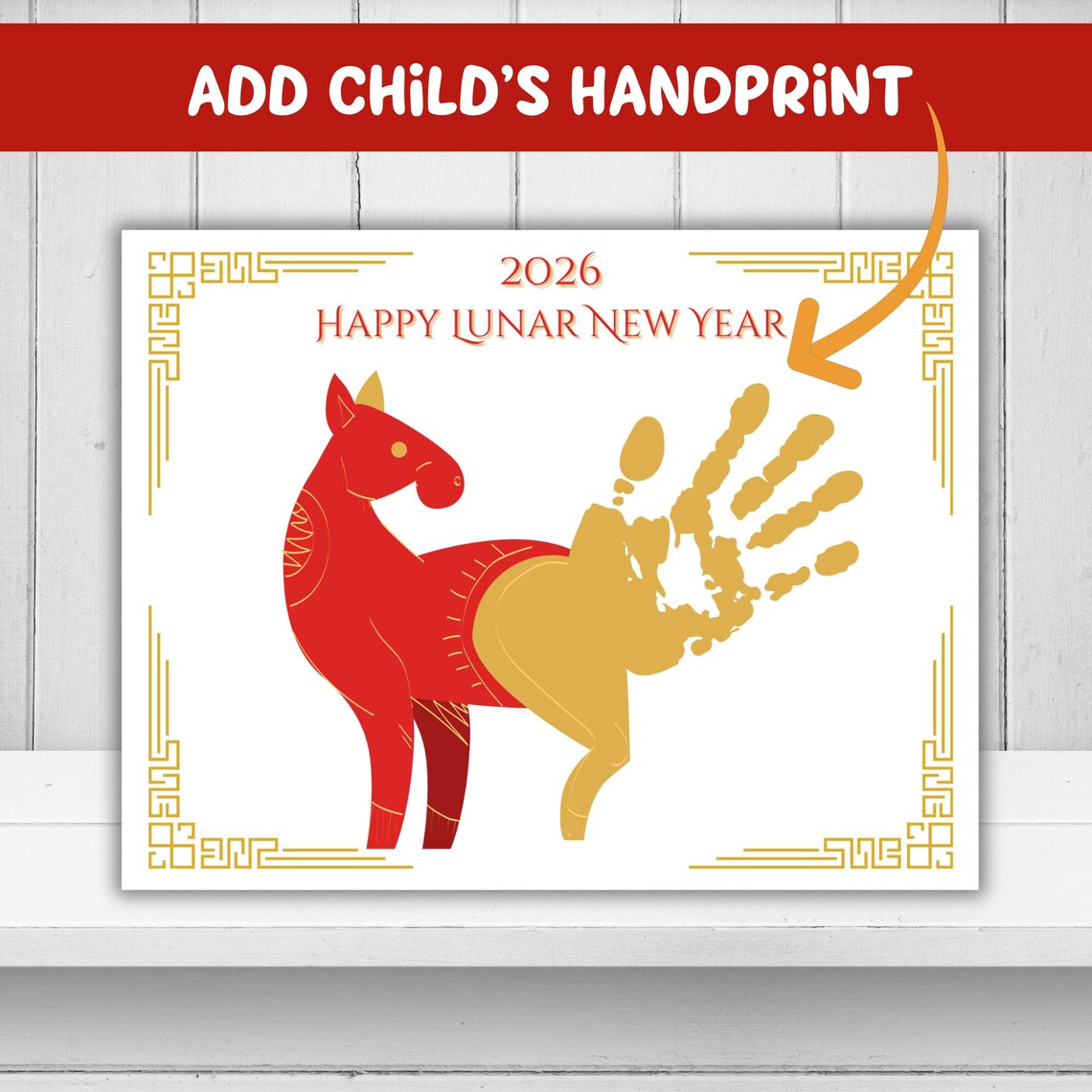 Lunar New Year 2026 Handprint Craft, Year of the Horse Handprint Art ...