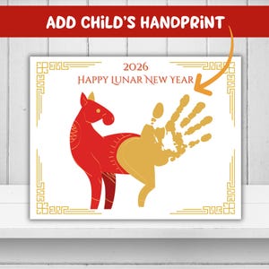 Lunar New Year 2026 Handprint Craft, Year of the Horse Handprint Art ...