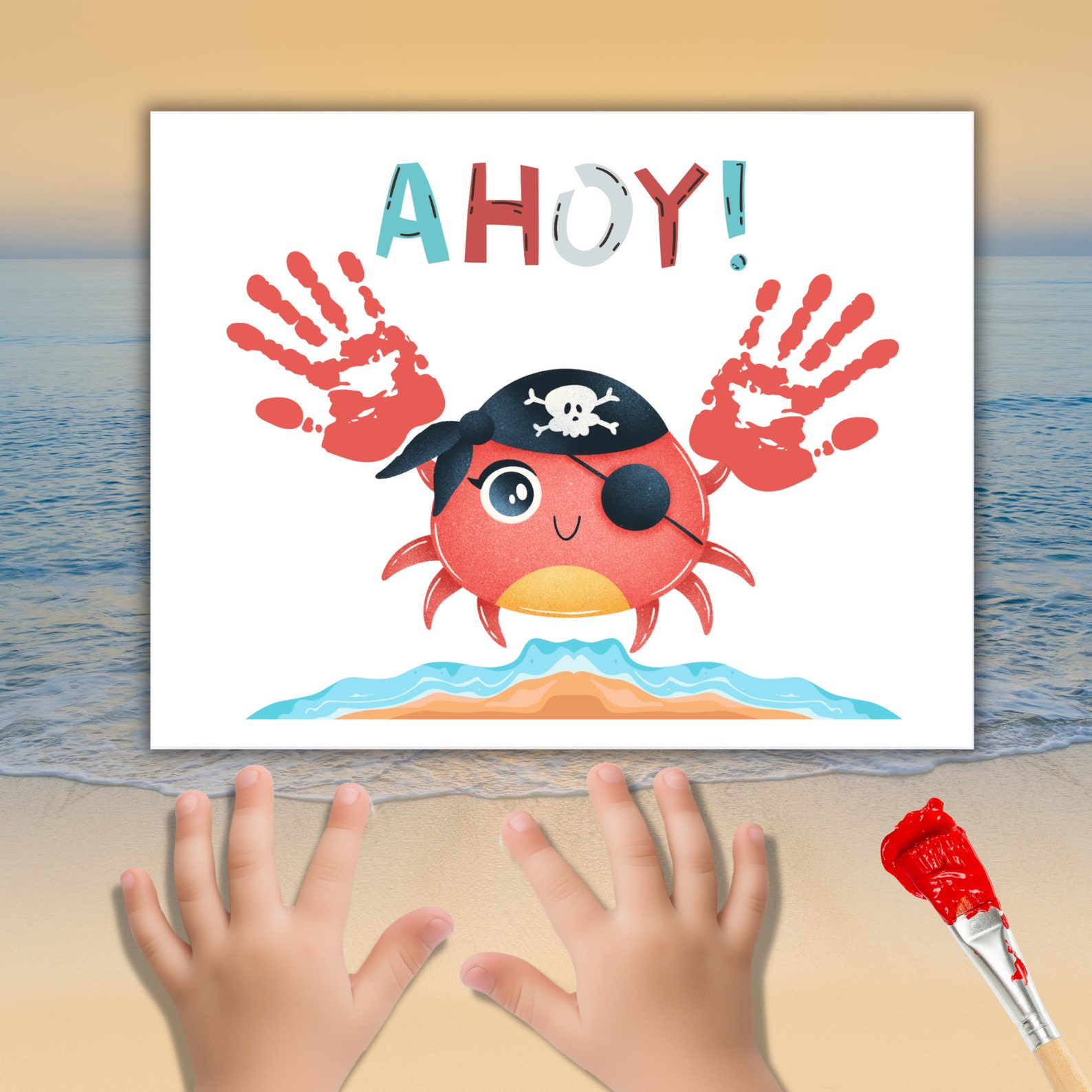 Pirate Handprint Art, Handprint Crab Craft for Babies, Toddlers ...