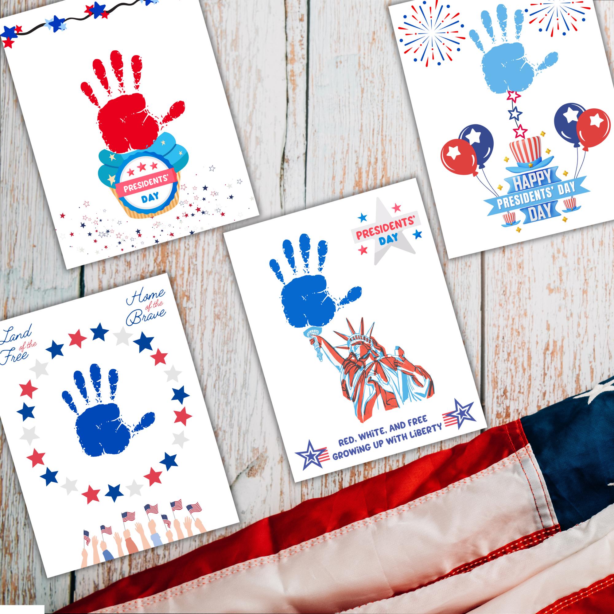Presidents Day Handprint Art Bundle, Presidents Day Handprint Craft ...
