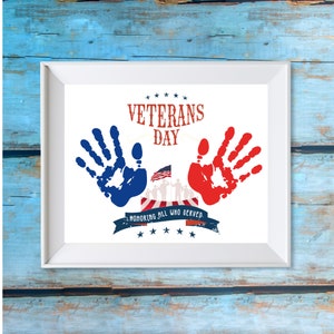 Veterans Day Handprint Art, Veterans Day Handprint Craft, Honoring All ...