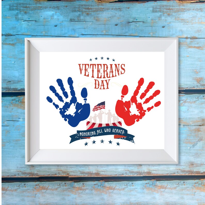Veterans Day Handprint Art, Veterans Day Handprint Craft, Honoring All ...