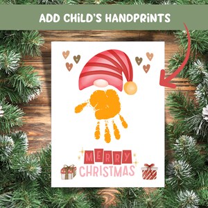 Christmas Handprint Craft, Handprint Art Christmas Boho Gnome ...