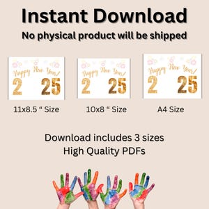 New Years Handprint Craft, New Years Handprint Art, 2025 Handprint ...