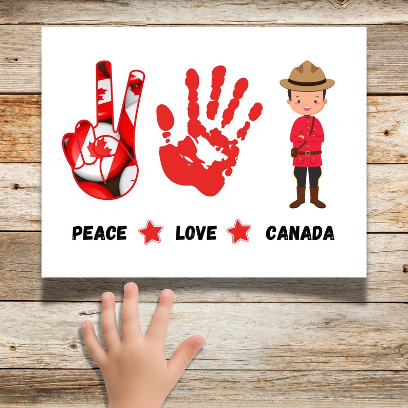 Canada Day Handprint Craft, Handprint Art Activity for Toddler Baby ...