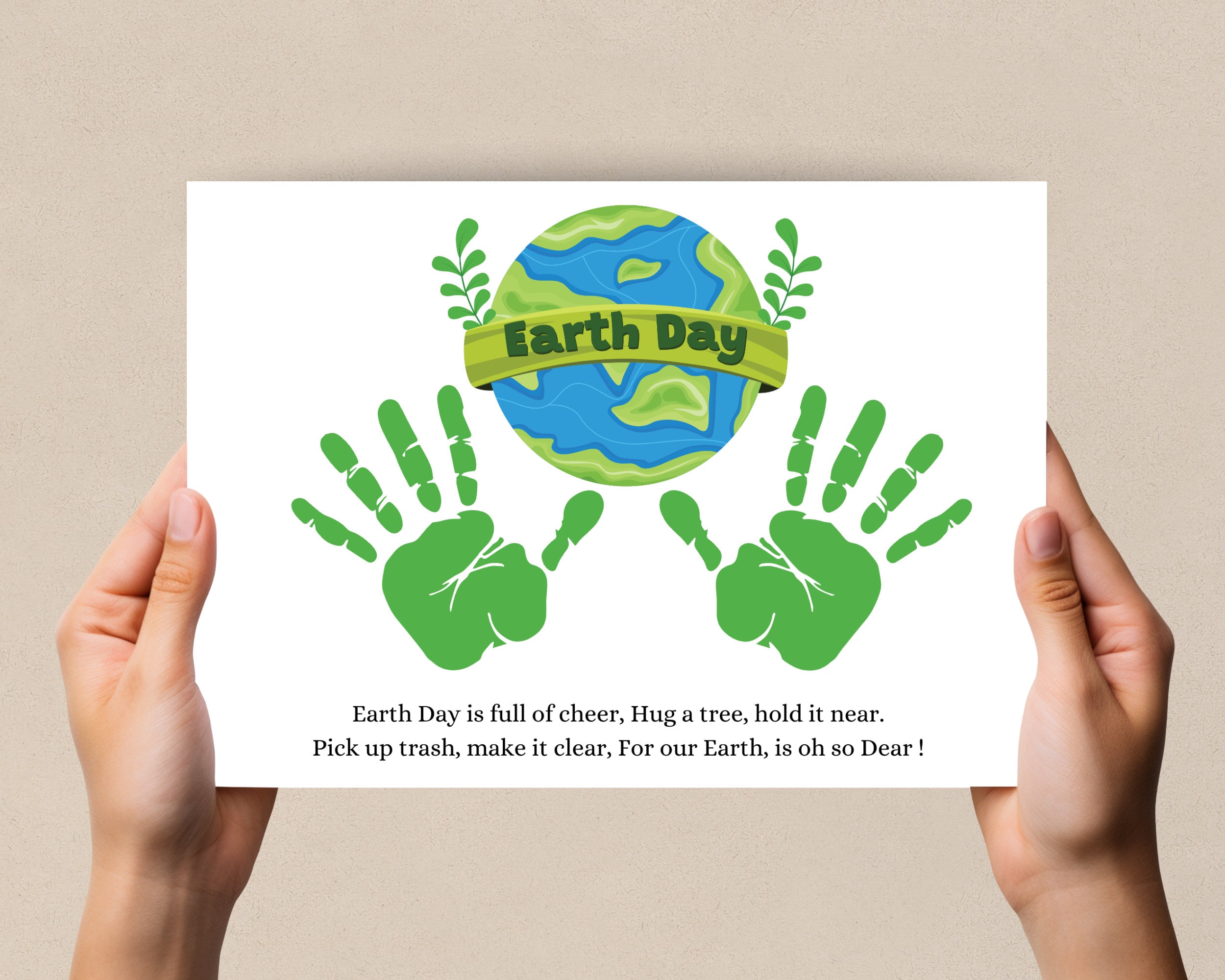 Earth Day Handprint Art, Handprint Earth Day Craft, Earth Day Keepsake ...