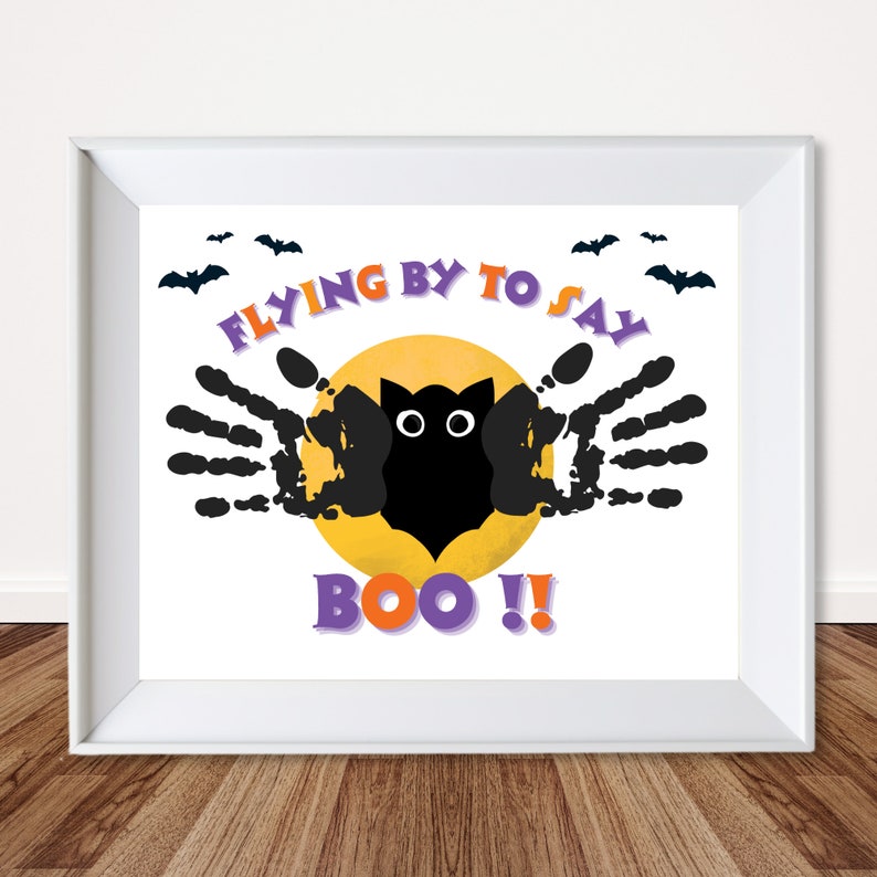 Halloween Handprint Art, Handprint Craft, Say Boo Preschool Activity ...