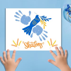 Hanukkah Handprint Craft, Handprint Art, Shalom, Preschool Activity ...