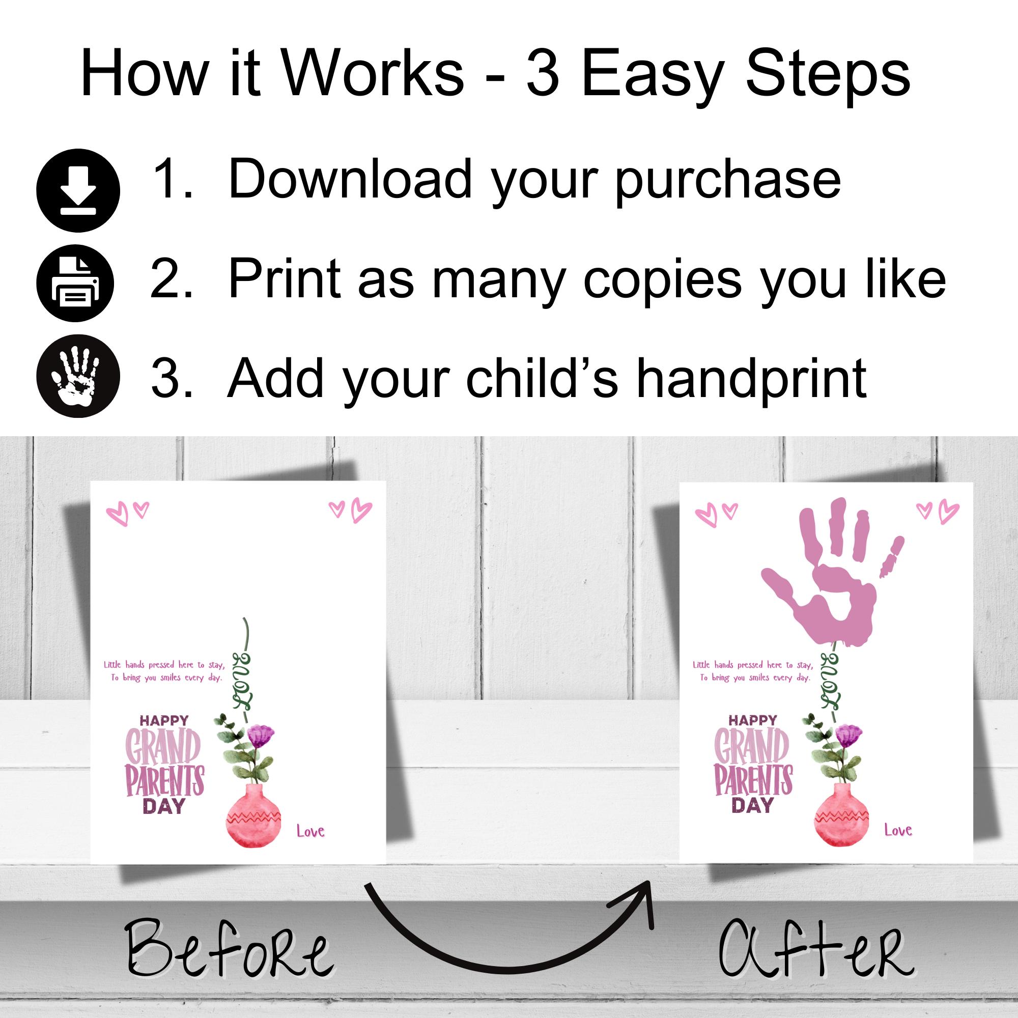 Flower Handprint Craft, Poem for Grandparent's Day, Grandparent's Day ...