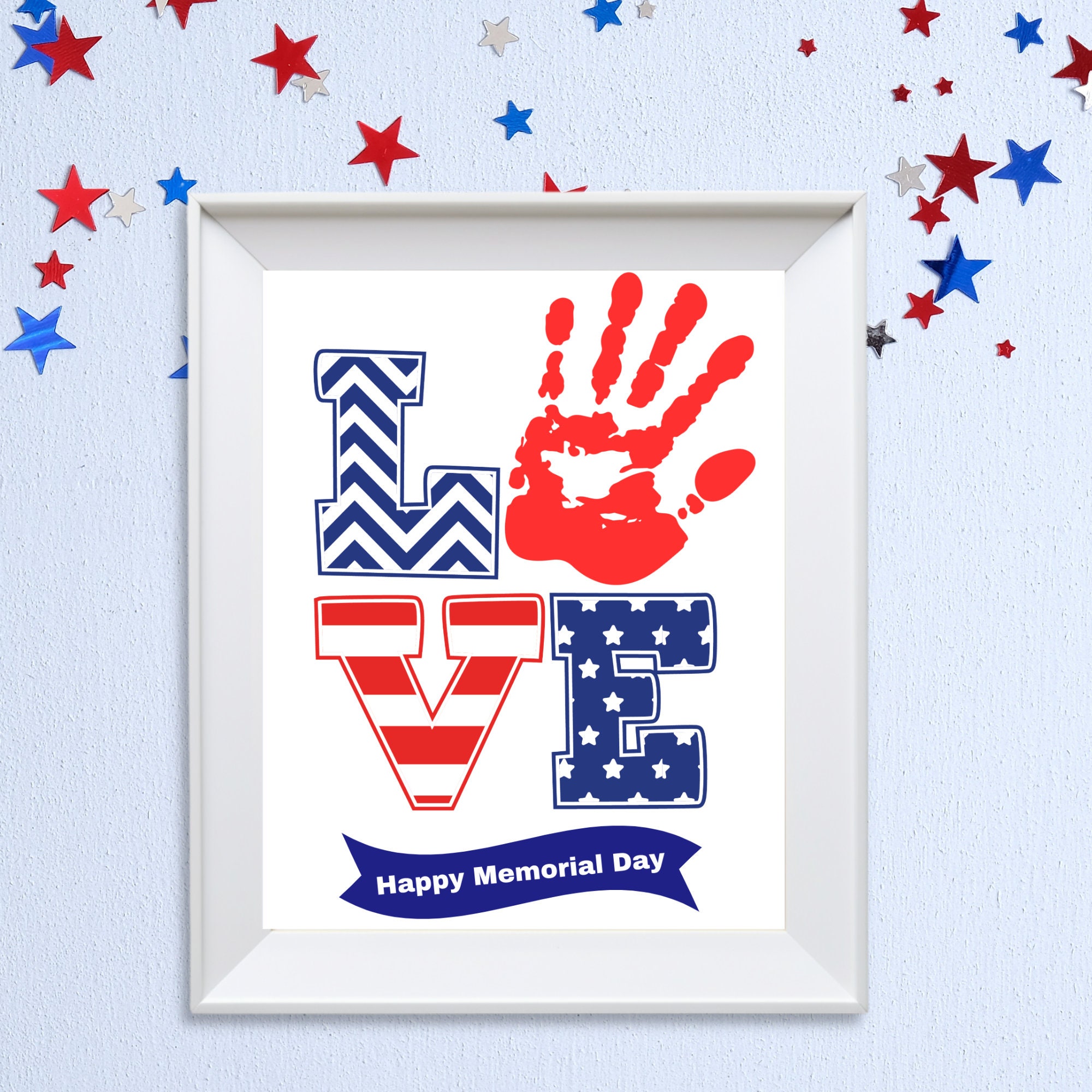 Memorial Day Handprint Art, Memorial Day Craft Activity for Toddler ...