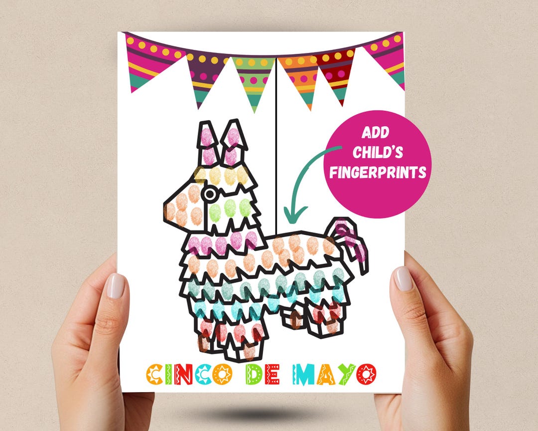 Cinco De Mayo Fingerprint Handprint Craft, Preschool Kids Baby Toddler ...