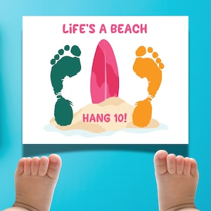 Summer Footprint Art. Life's A Beach Craft for Babies Toddlers ...