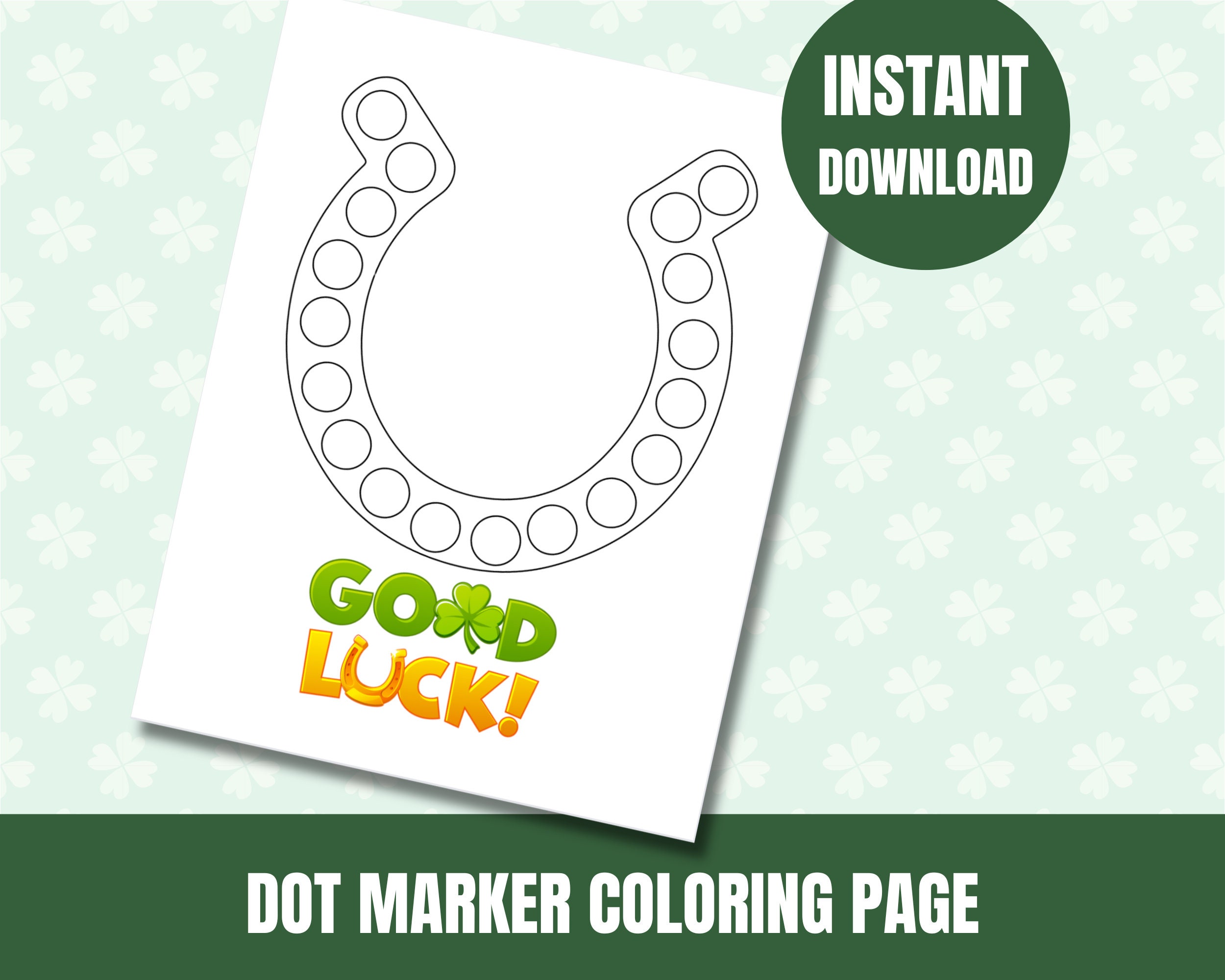 St Patrick's Dot Marker Coloring Page for Preschoolers. St Patrick's ...
