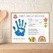 First Day of Preschool Handprint Art, Handprint Craft, First Day of ...