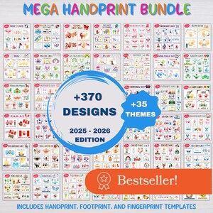 Mega Handprint Craft Bundle, Handprint Art, Handprint Activity for ...