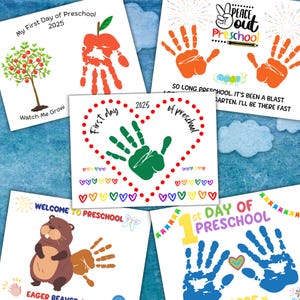 Preschool Handprint Craft, First Day of Preschool Handprint Art, Last ...
