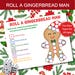 Roll a Gingerbread Man Game, Printable Holiday Game, Christmas Party ...