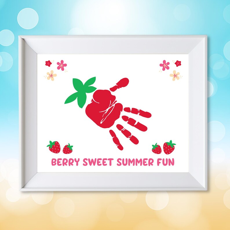 Summer Handprint Craft, Handprint Art, Strawberry Handprint, Infant ...