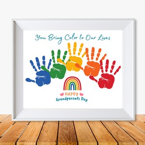 Grandparent's Day Handprint Art, Preschool Handprint Craft Activity for ...
