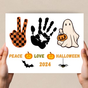 Halloween Handprint Art, Ghost Handprint Craft, Preschool Activity for ...