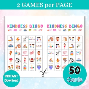 Kindness Bingo Game, 50 Printable Bingo Cards, Fun Sunday School Game ...