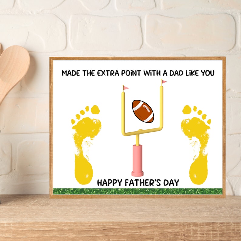 Father's Day Footprint Craft, Preschool Kids Baby Toddler Activity ...
