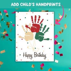 Birthday Handprint Art, Birthday Handprint Craft, Printable Activity ...