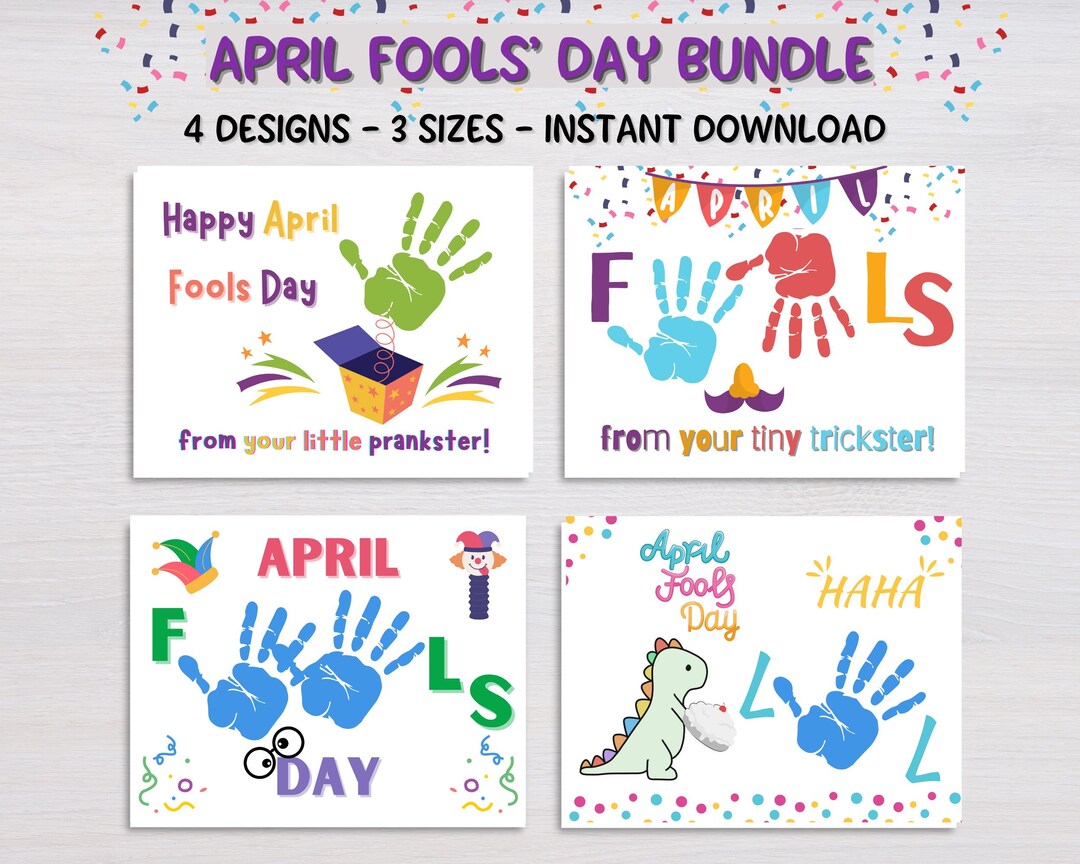April Fools' Day Handprint Bundle, Handprint Craft, Preschool Handprint ...