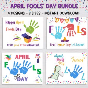 April Fools' Day Handprint Bundle, Handprint Craft, Preschool Handprint ...