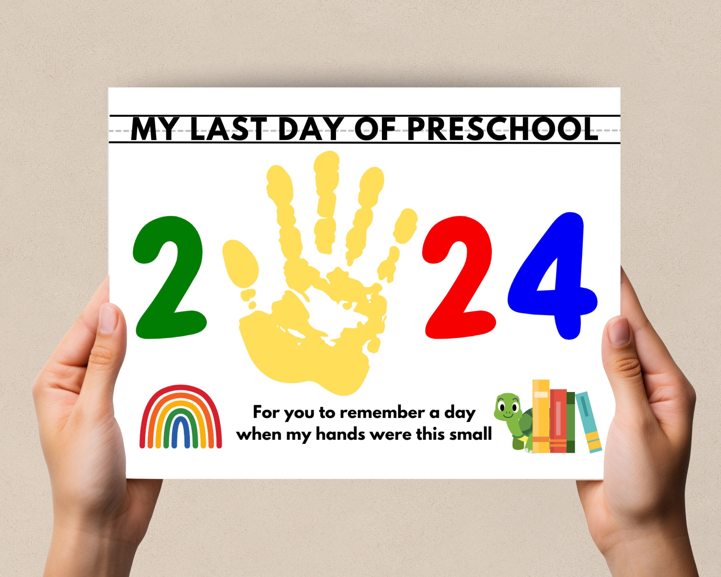 Last Day Preschool Handprint Art, Preschool Craft, Preschool Keepsake ...