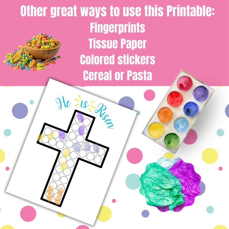 Easter Dot Marker Coloring Page for Preschoolers. Easter Cross Activity ...