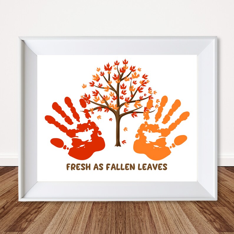 Fall Handprint Art, Handprint Craft, Fallen Leaves Preschool Activity ...