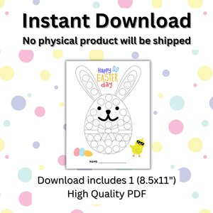 Easter Dot Marker Coloring Page for Preschoolers. Easter Activity, Dot ...