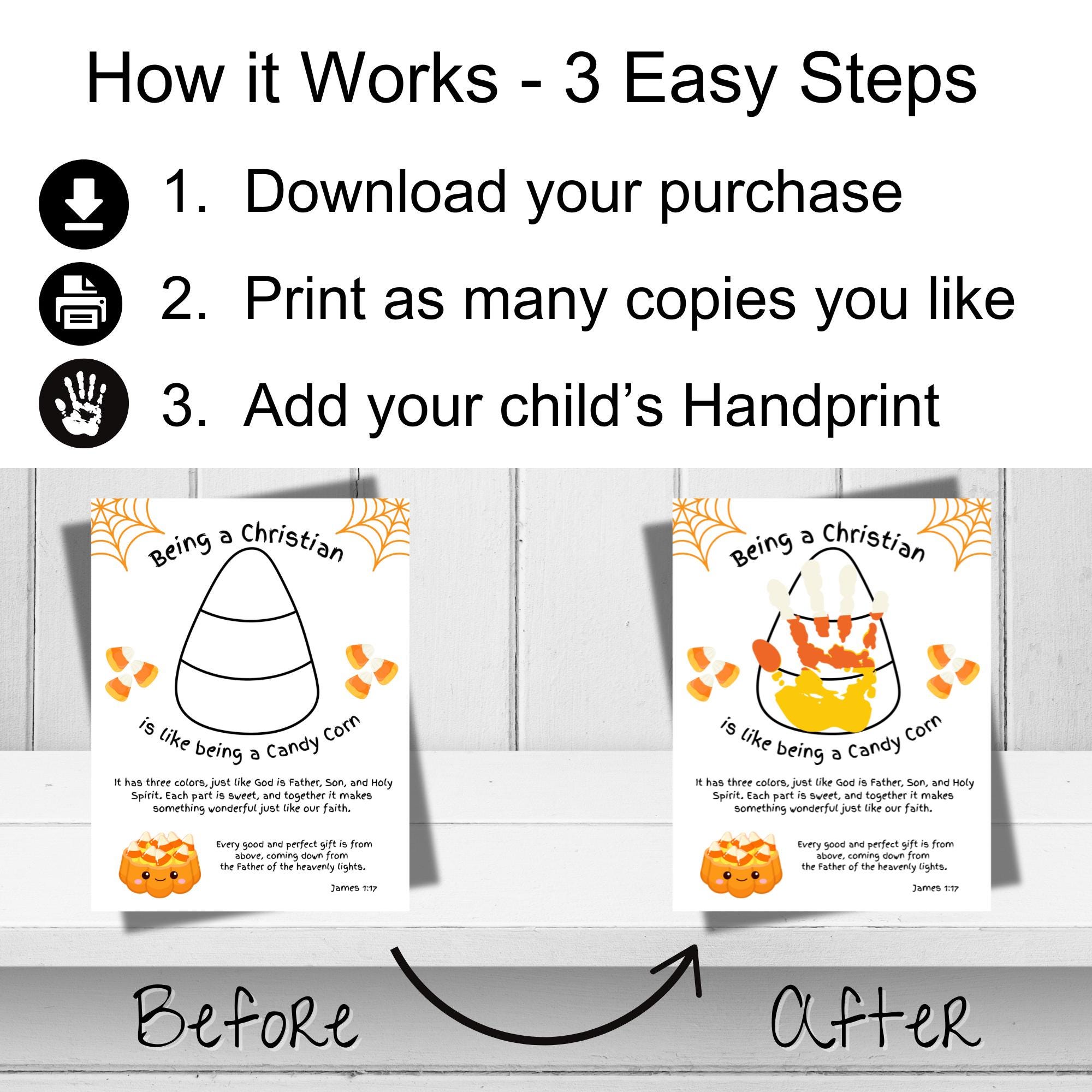 Halloween Christian Handprint Craft, Candy Corn Handprint Art ...