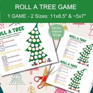 Roll a Tree Game, Printable Holiday Game, Christmas Party, Candy Game ...
