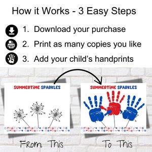 Summer Handprint Craft Bundle, Summer Handprint Art, Printable Activity ...