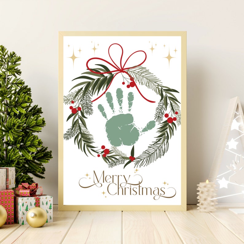 Christmas Handprint Craft, Handprint Art, Christmas Wreath, Christmas ...