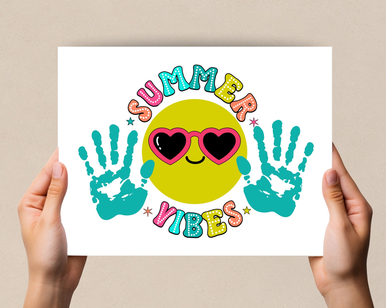 Summer Handprint Art, Preschool Activity for Babies, Toddlers. Summer ...